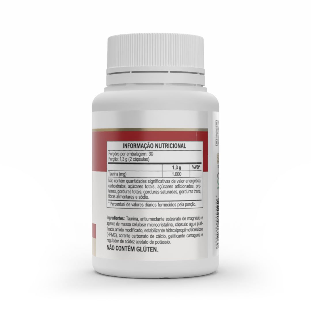 TAURINE®: L-Taurina 1000mg - 60 Cápsulas - Vitafor