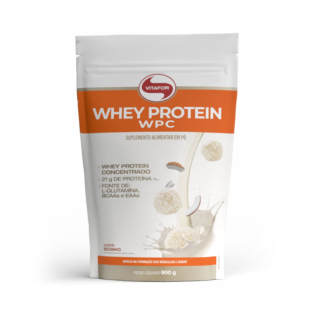 WHEY PROTEIN WPC Pouch - 900g Sabor Beijinho - Vitafor